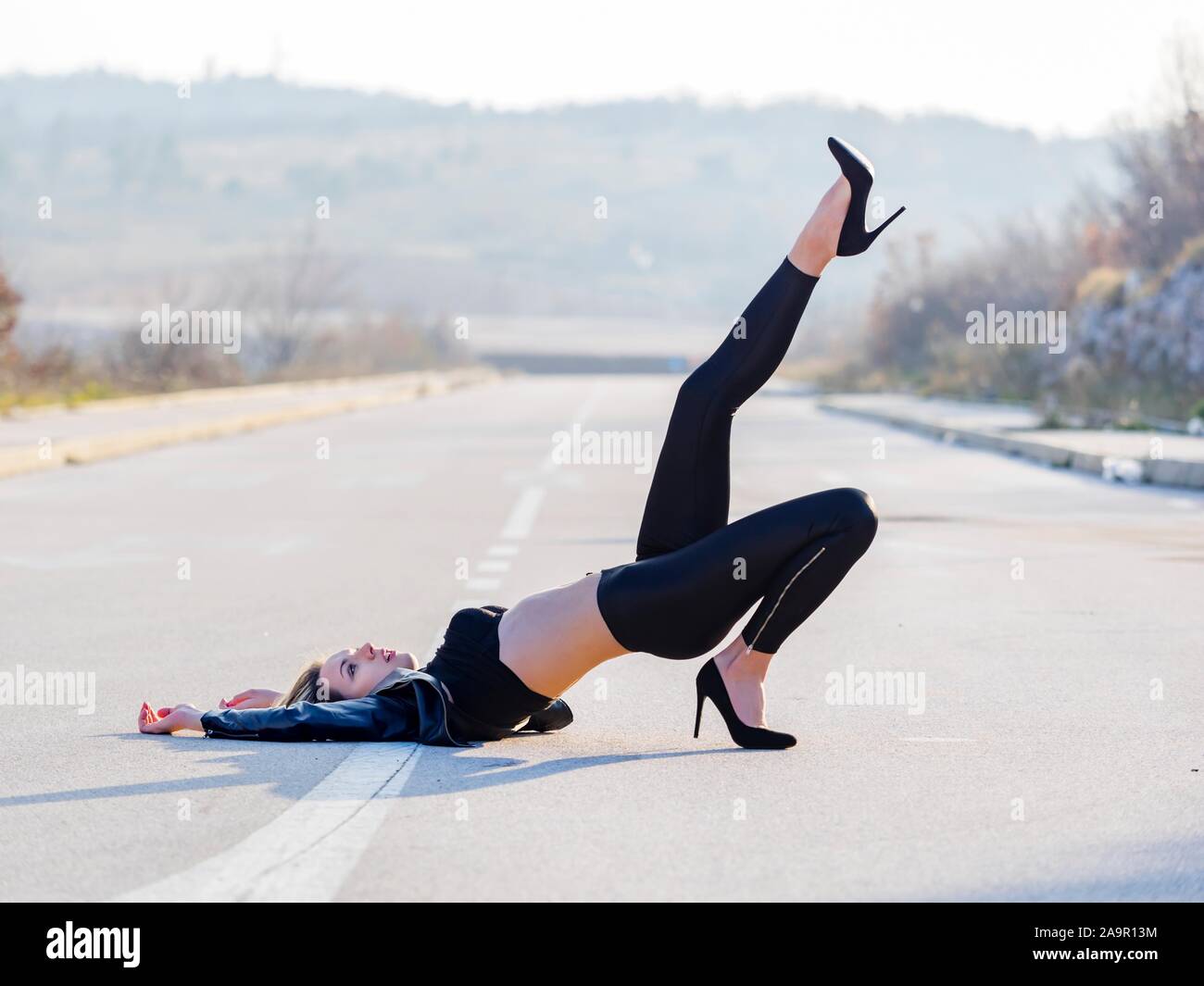 Leather Leggings High Heels High Resolution Stock Photography and ...