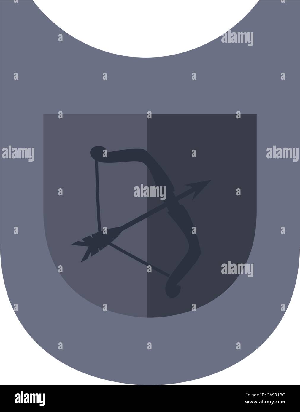 shield with arrow bow antique medieval flat design vector illustration ...