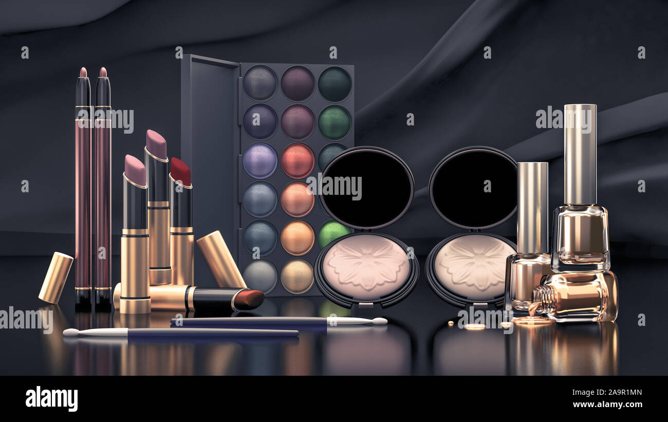 Decorative cosmetics, original packaging design.3d rendering 3d ...