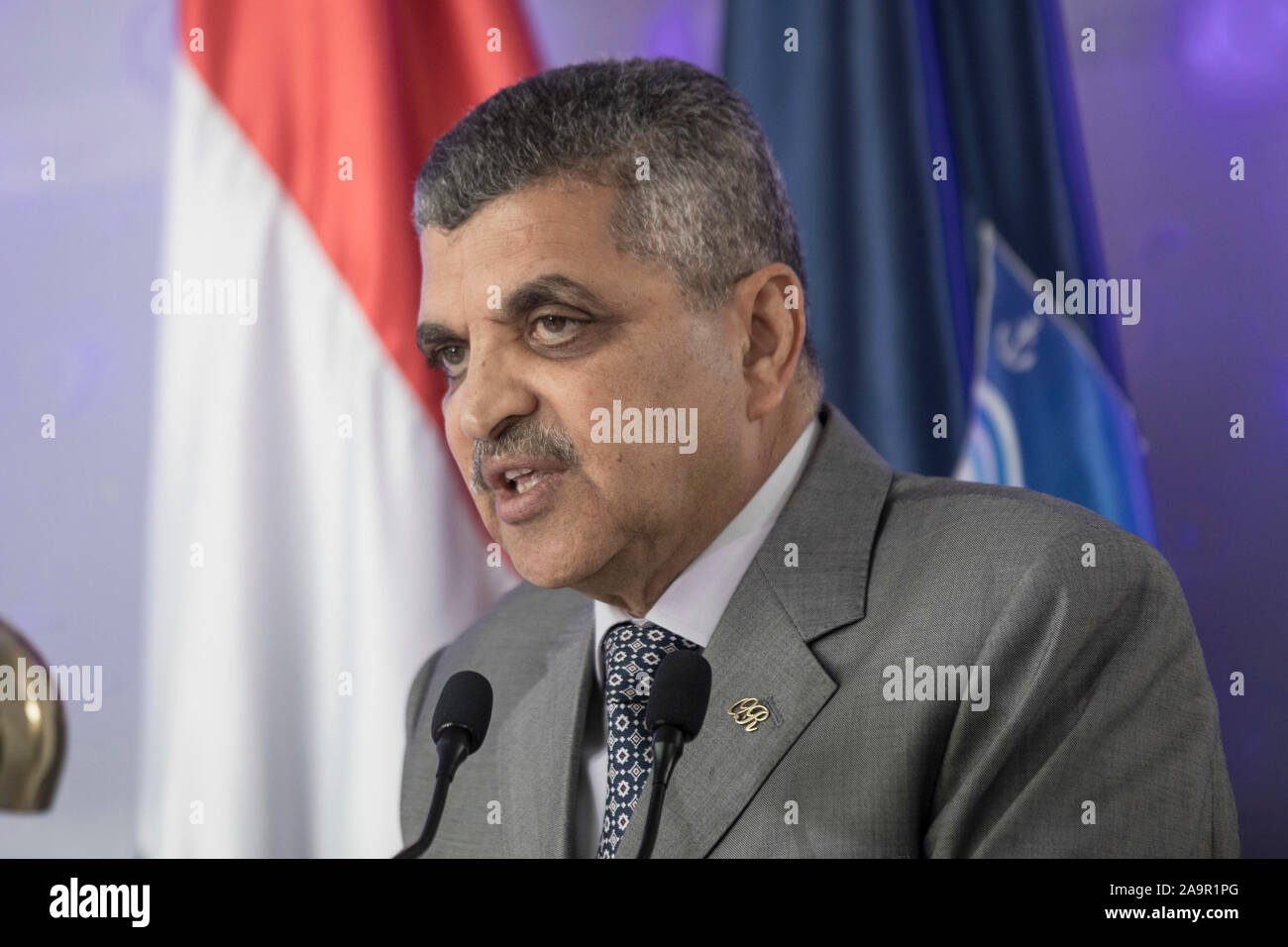 Ismailia, Egypt. 17th Nov, 2019. Admiral Osama Rabie, Chairman of the ...