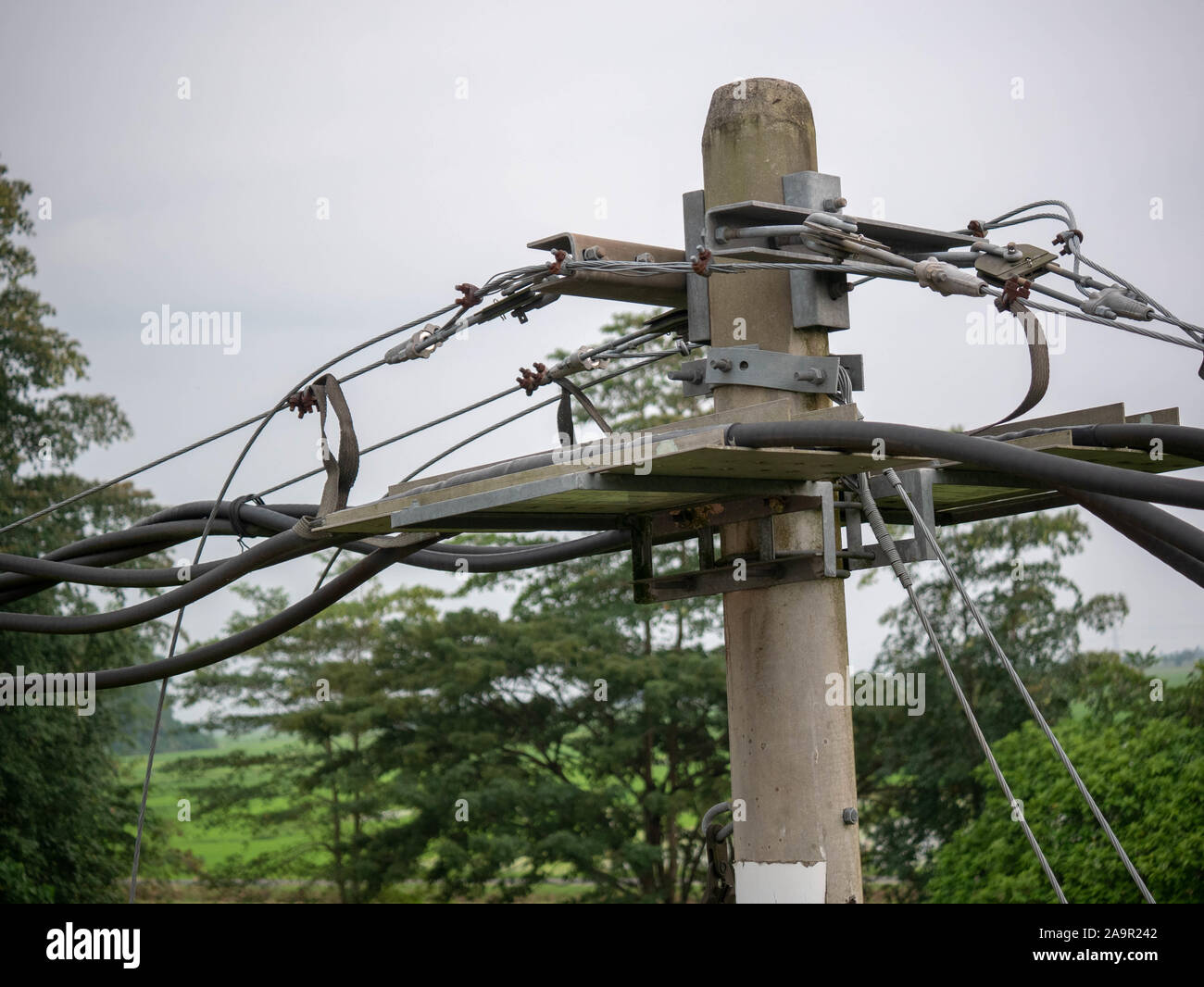 high voltage electricity pole Stock Photo - Alamy