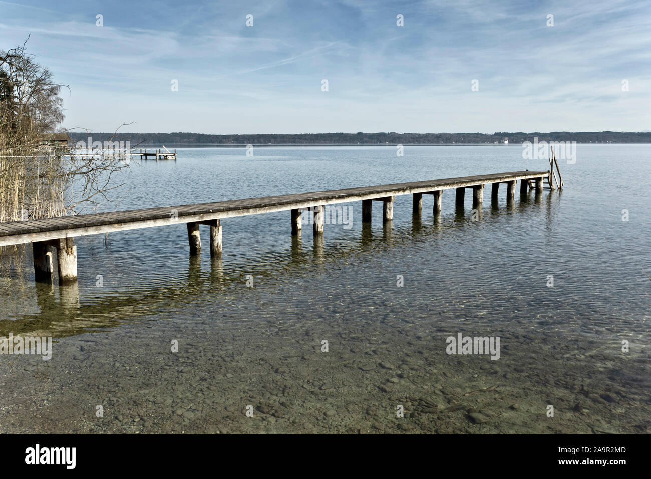 An old jetty at Starnberg Lake in Germany Stock Photo - Alamy