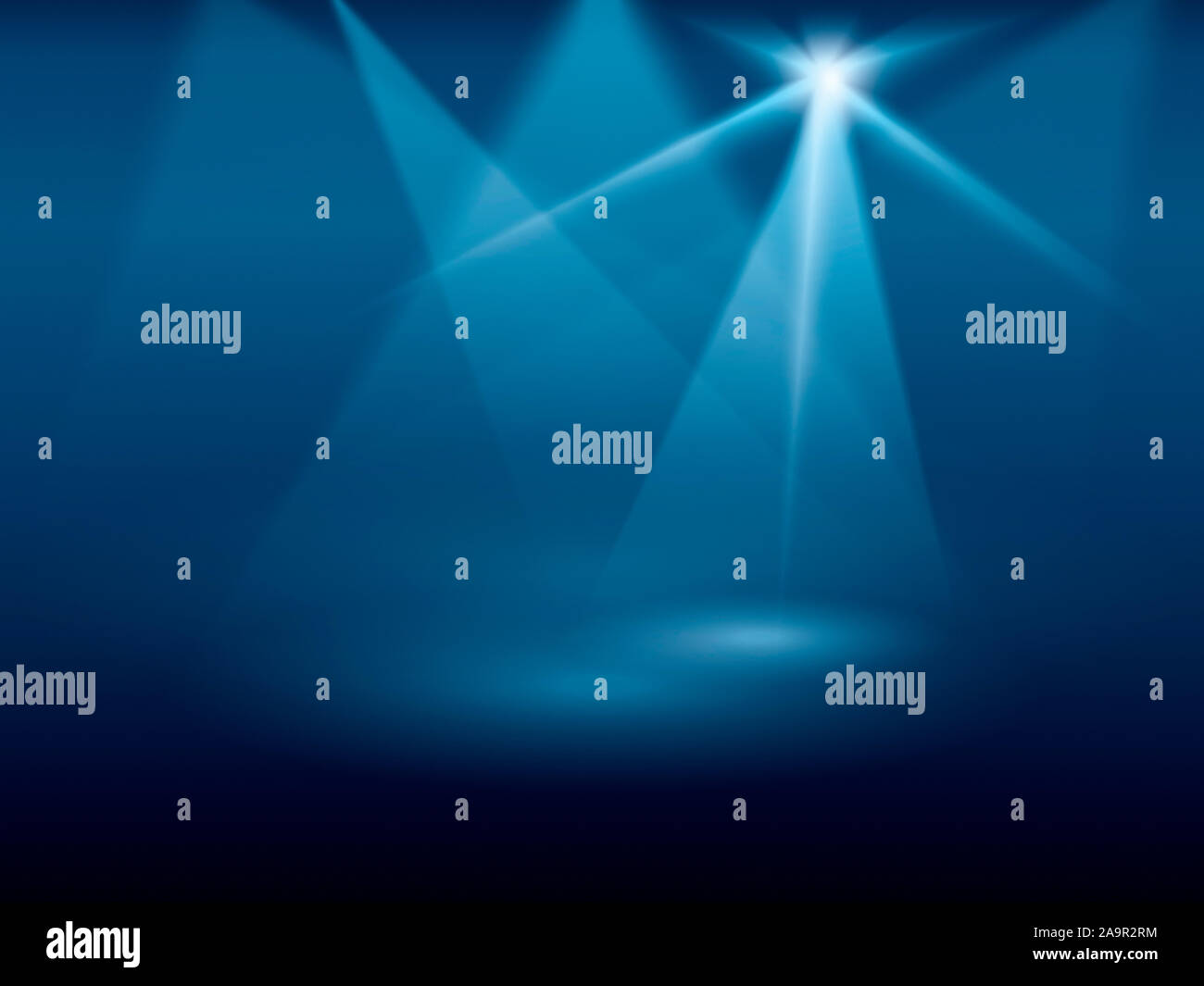 A blue background image of stage lights Stock Photo - Alamy
