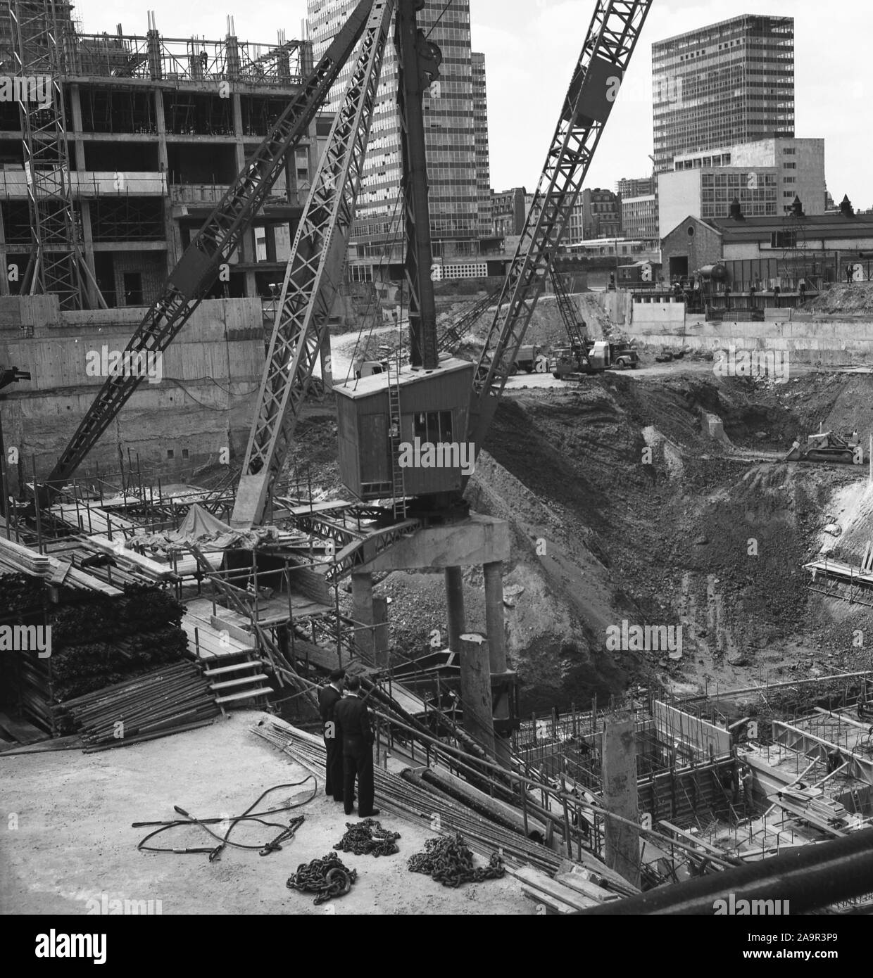 1960s, historical, London, a construction site Stock Photo - Alamy
