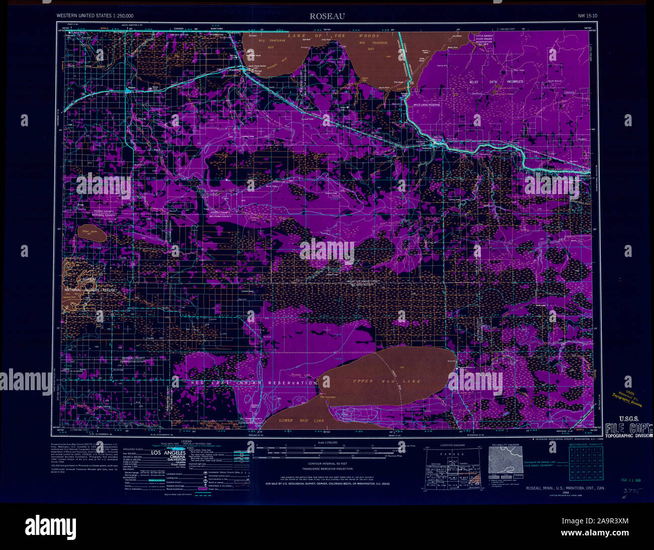 Roseau minnesota map hi-res stock photography and images - Alamy