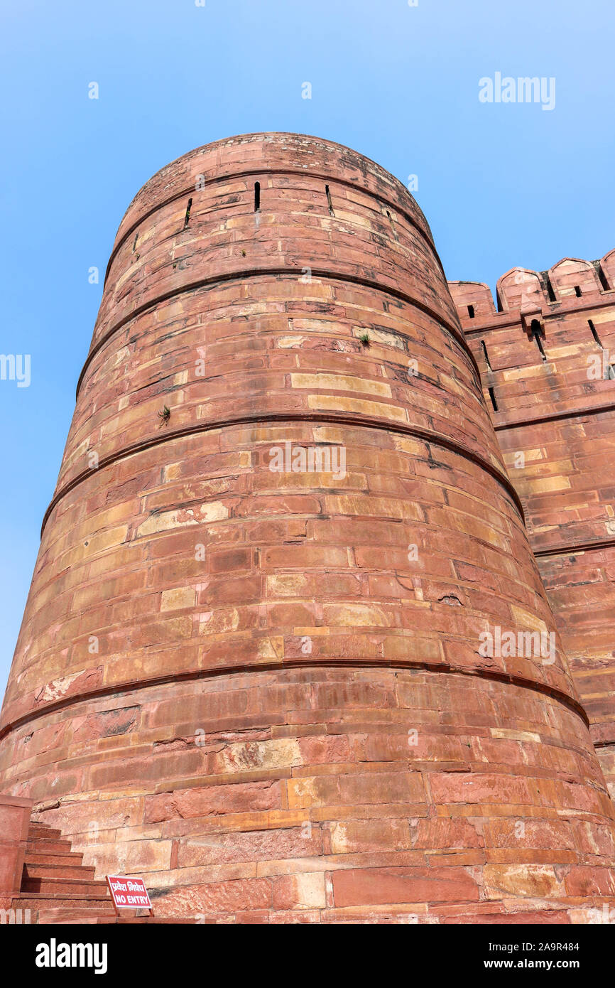 Red Sandstone Wall Texture In Agra Fort. Agra Fort is a historical fort ...