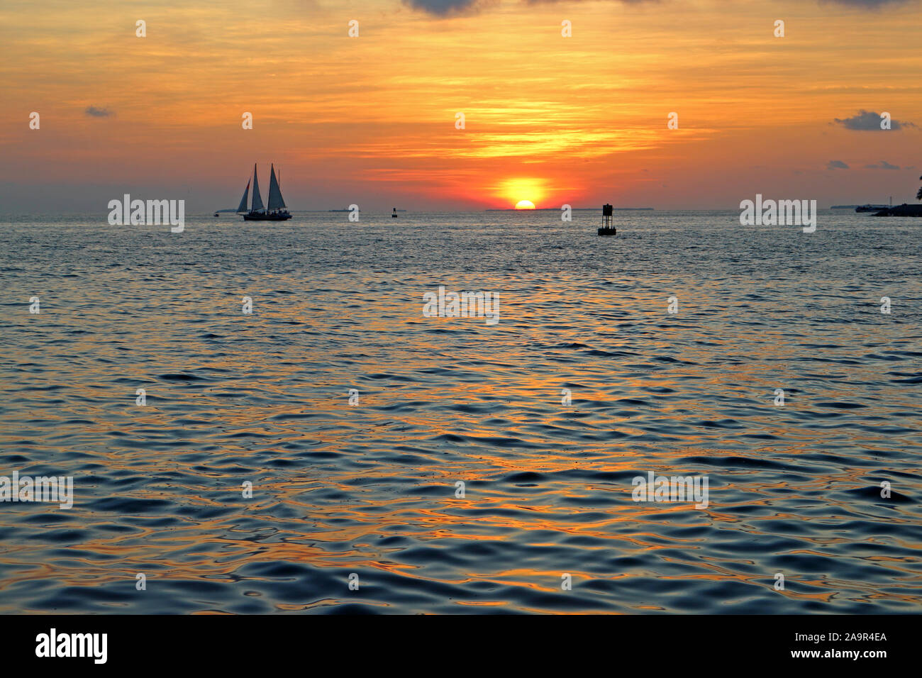 Sunset in Key West Florida viewed from Mallory Square Stock Photo - Alamy