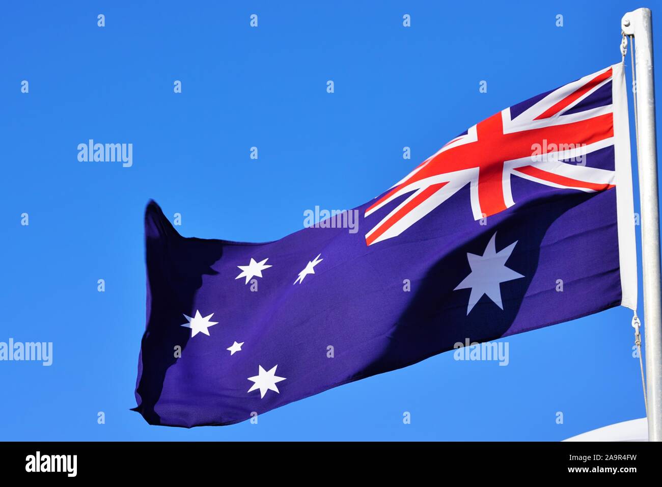 A red, white and blue Australian flag Stock Photo - Alamy