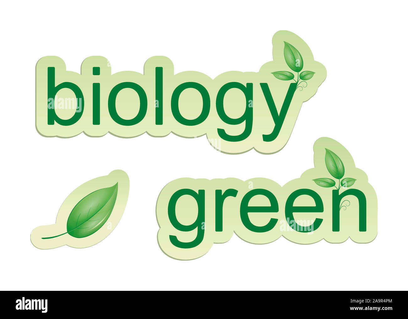 An image of some web icons green biology and a leaf Stock Photo - Alamy