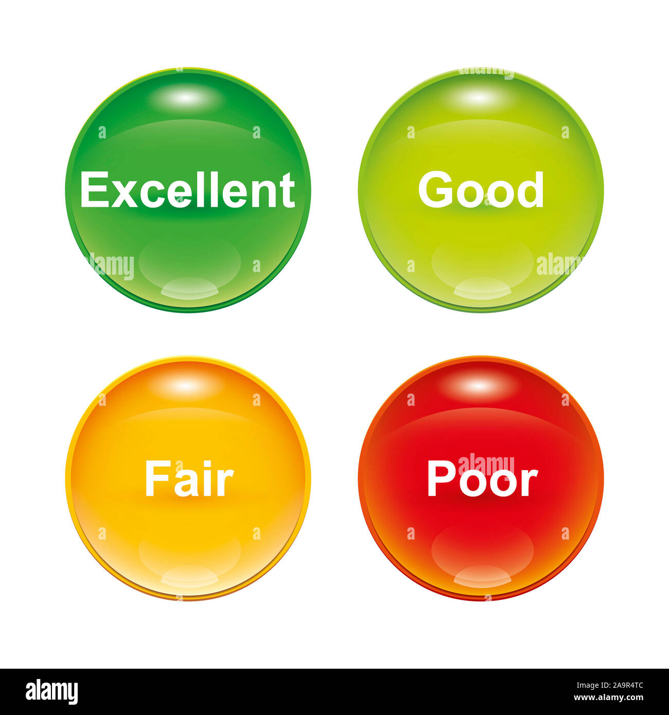 A set of four survey icons red yellow green Stock Photo - Alamy