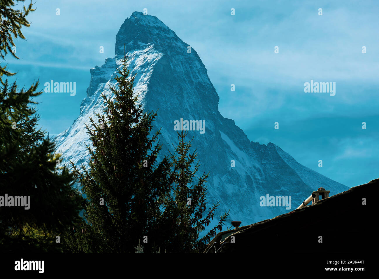 The Matterhorn with its fall colors. The Matterhorn is the Mountain of ...