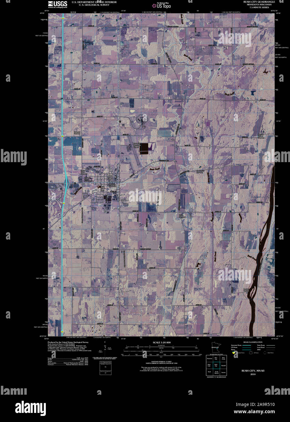 Map Of Rush City Minnesota High Resolution Stock Photography and Images ...