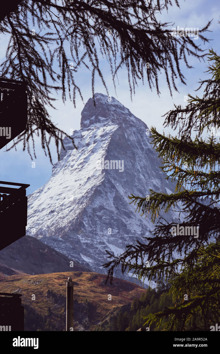 The Matterhorn with its fall colors. The Matterhorn is the Mountain of ...