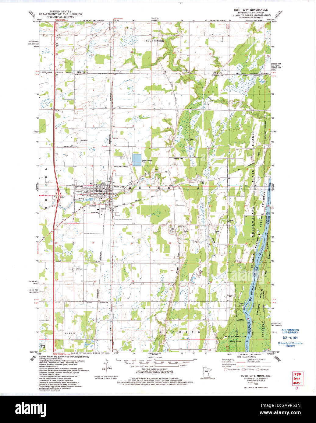 Rush city minnesota map hi-res stock photography and images - Alamy