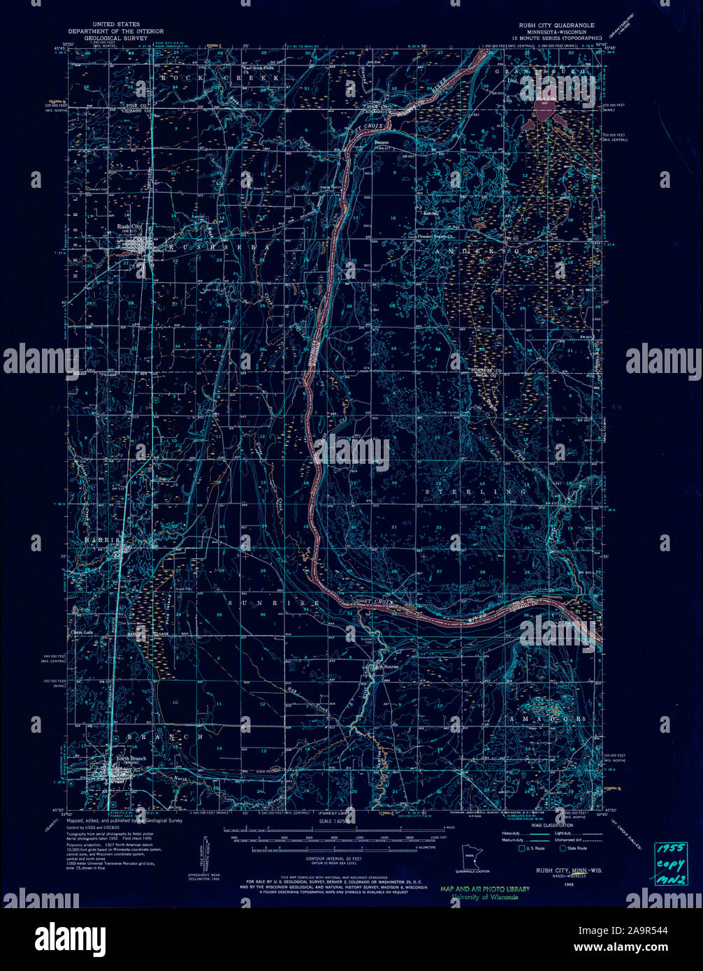 Map of rush city minnesota hi-res stock photography and images - Alamy