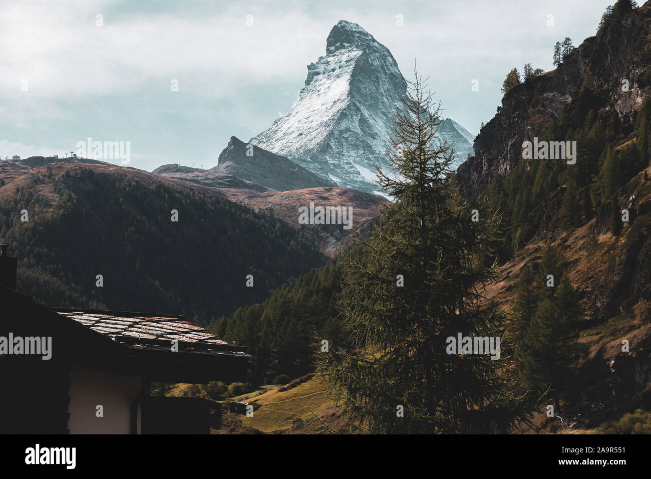 The Matterhorn with its fall colors. The Matterhorn is the Mountain of ...