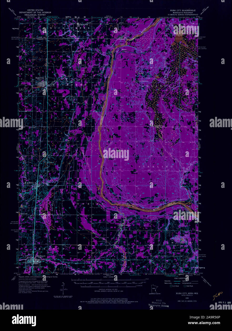 Map Of Rush City Minnesota High Resolution Stock Photography and Images ...