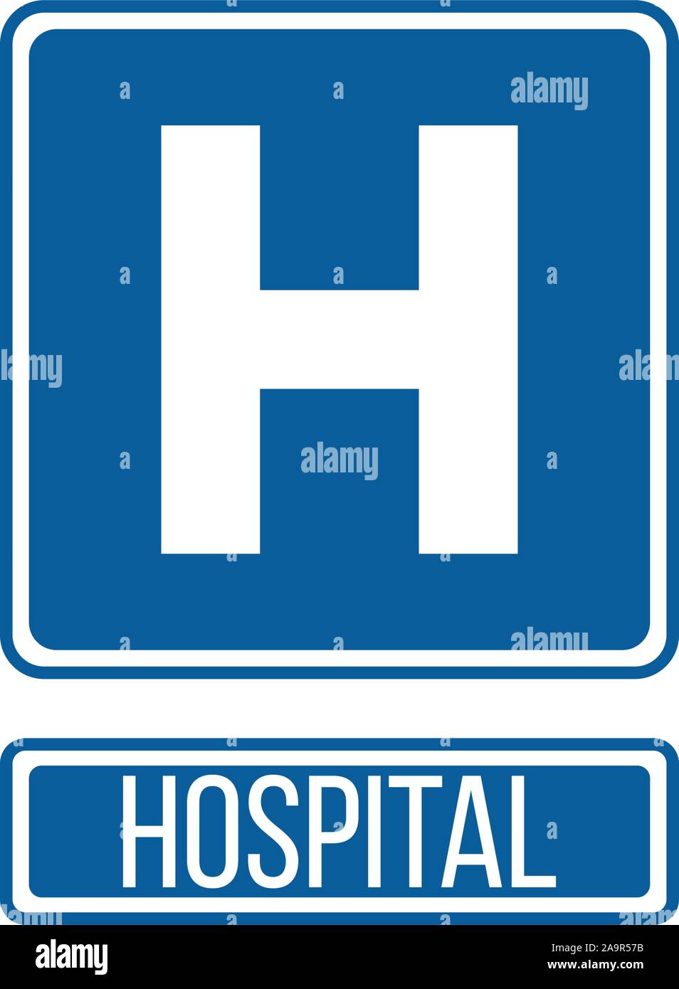 Hospital US road sign, Stock Vector illustration isolated on white ...