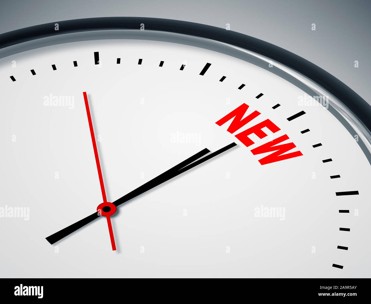 An image of a nice clock with the word NEW Stock Photo - Alamy