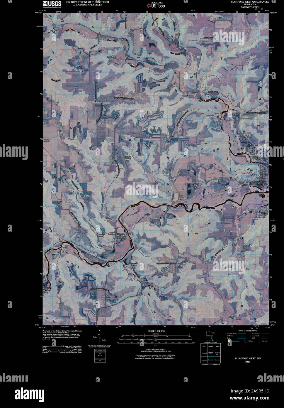 Map of rushford minnesota hi-res stock photography and images - Alamy