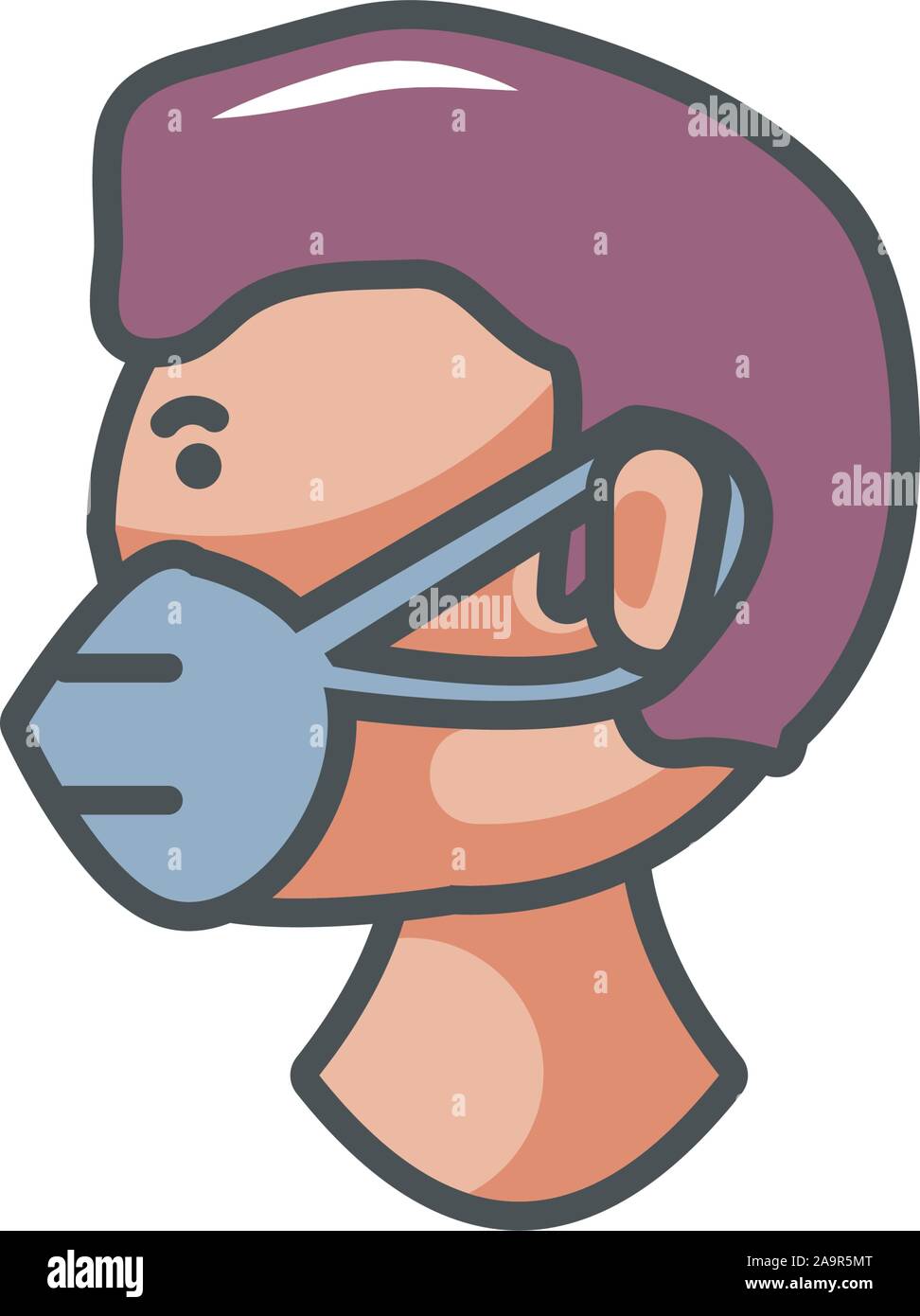 worker with mask industrial protection safety fill vector illustration ...