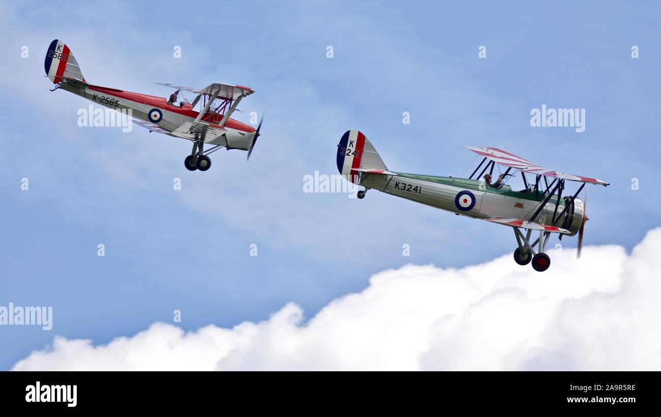1931 Avro 621 Tutor (K3241) and a 1931 DH82a Tiger Moth airborne at the ...