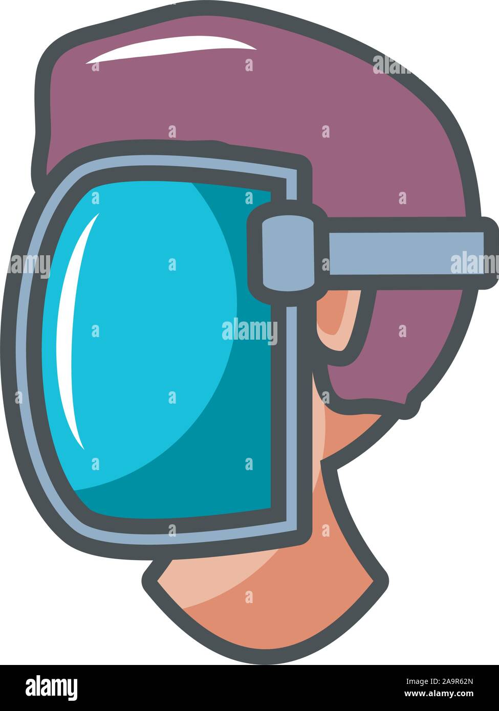 worker face protection industrial safety fill vector illustration Stock ...