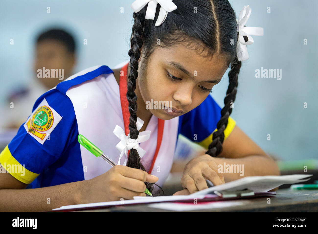 DHAKA, BANGLADESH - NOVEMBER 17 : Student attend Primary Education ...