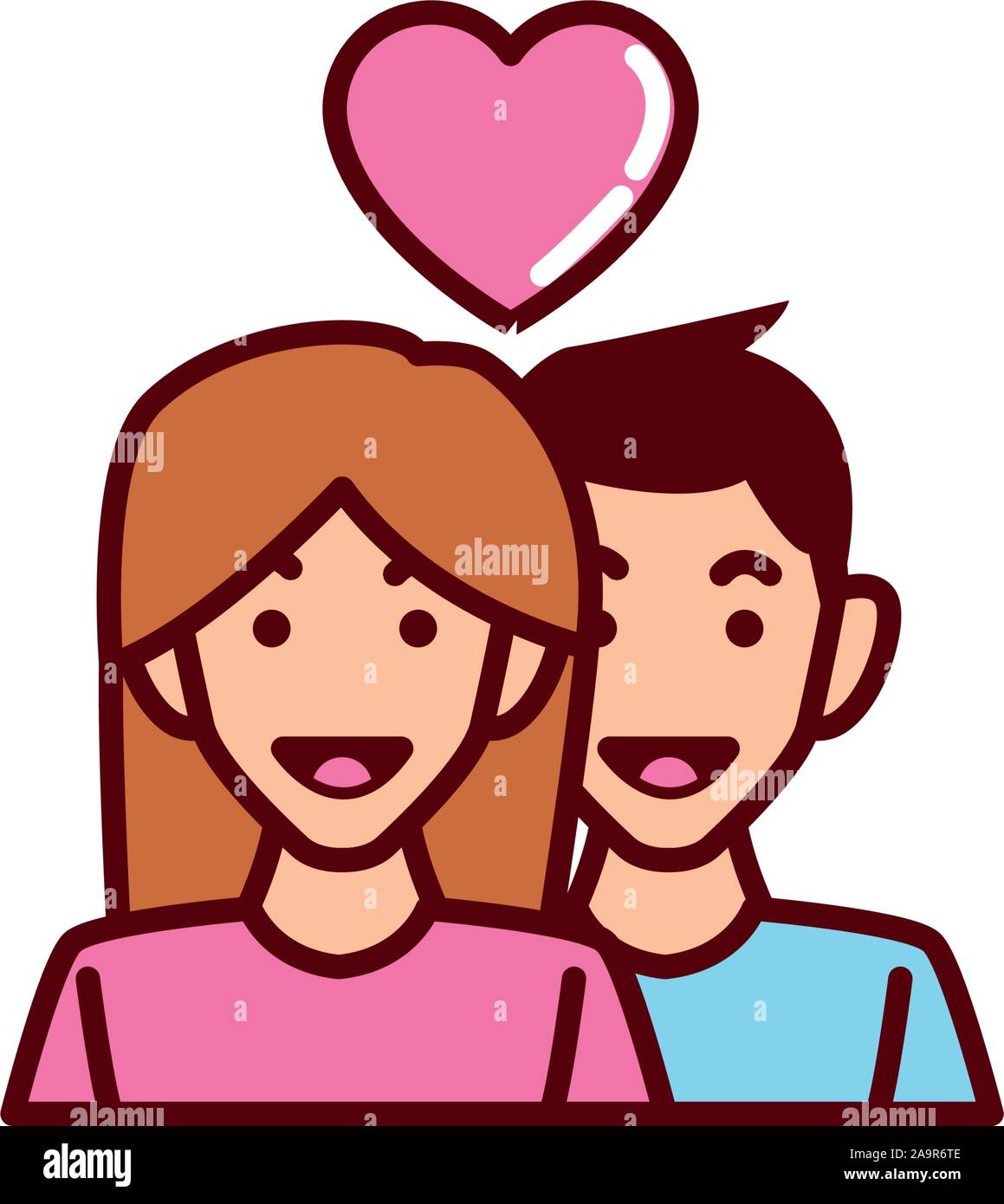 couple heart romantic passion love flat line vector illustration Stock Vector Image & Art - Alamy