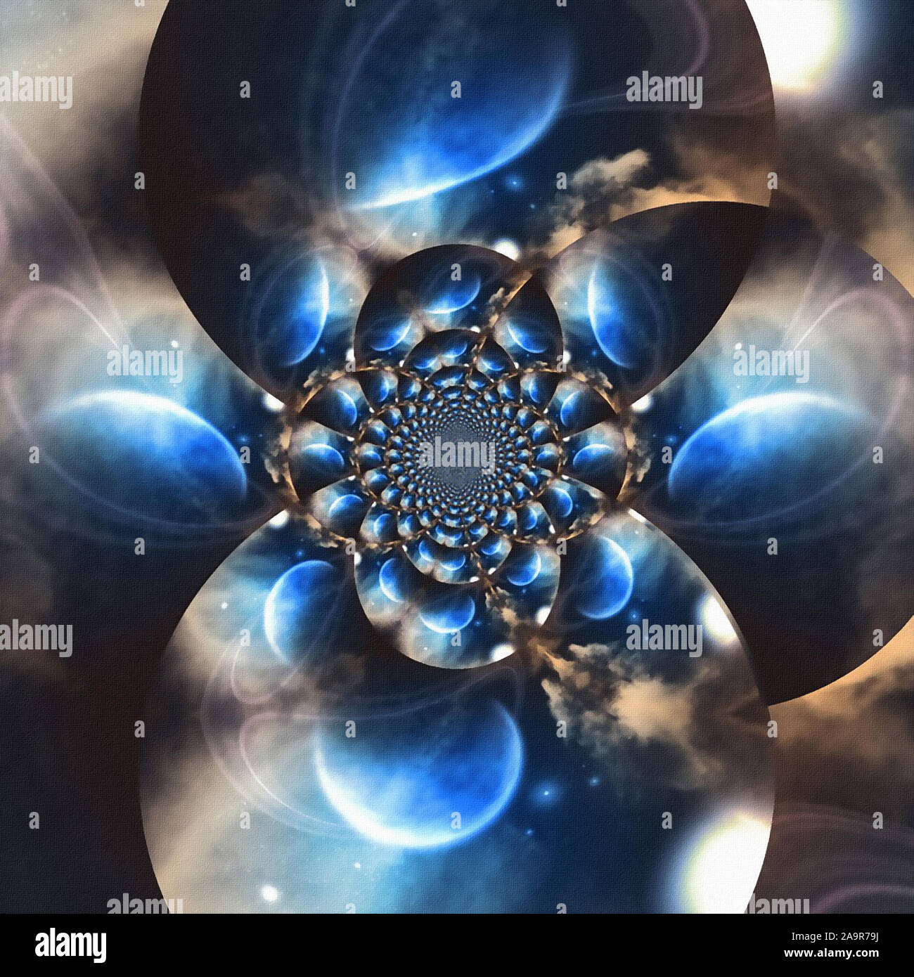 Planetary fractal. Endless dimensions. 3D rendering Stock Photo - Alamy