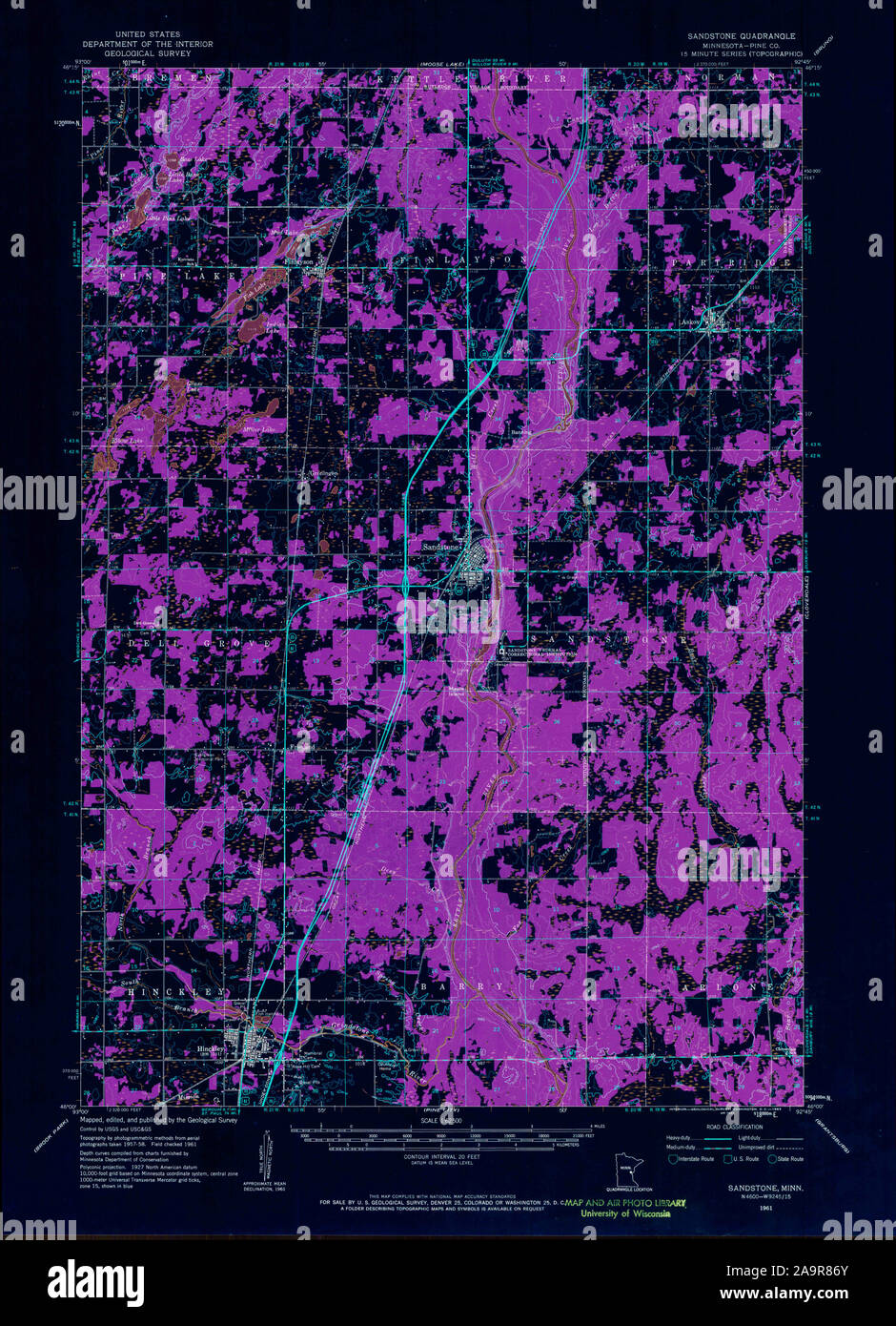 Sandstone minnesota map hi-res stock photography and images - Alamy