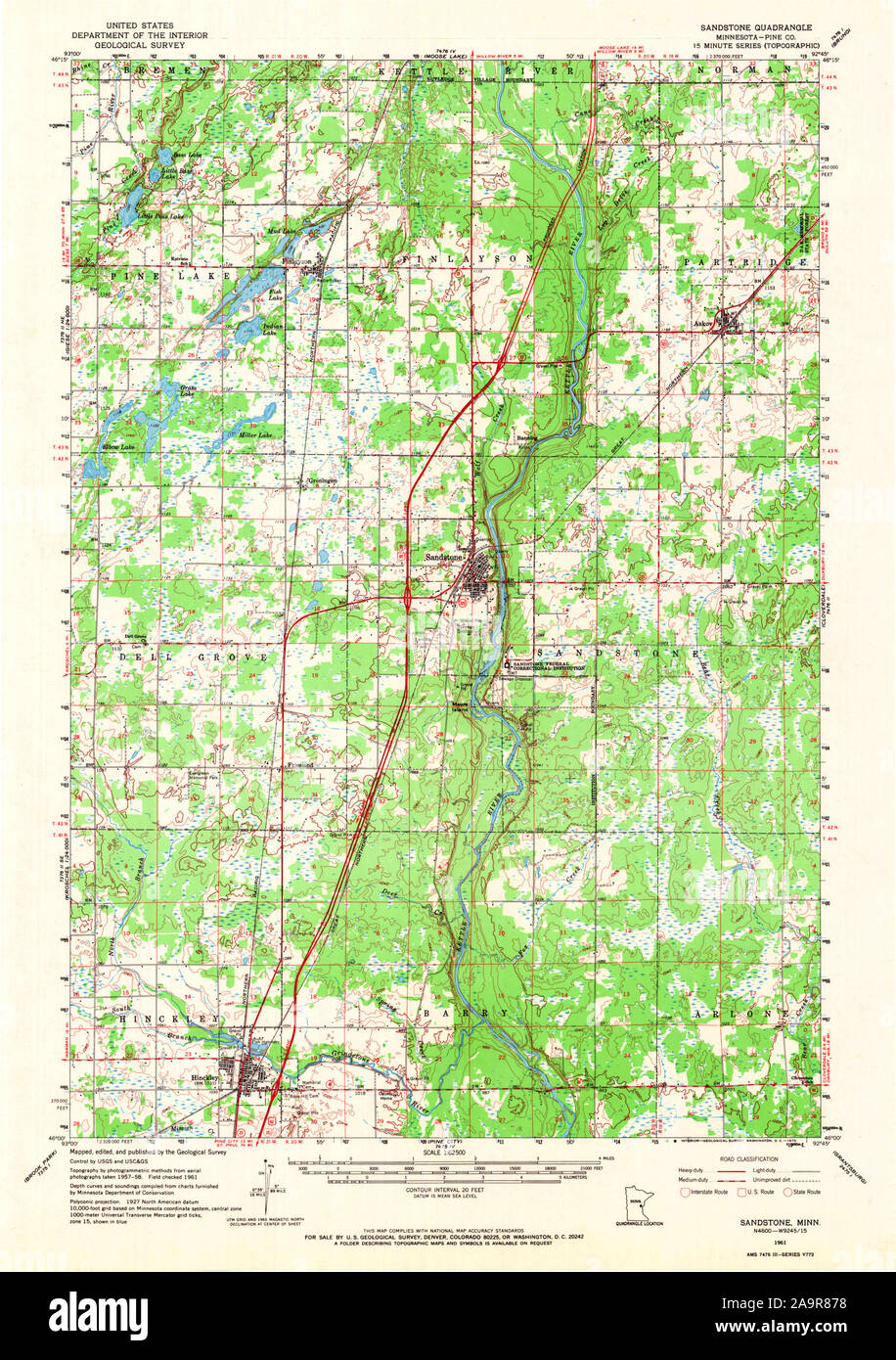 Sandstone minnesota map hi-res stock photography and images - Alamy