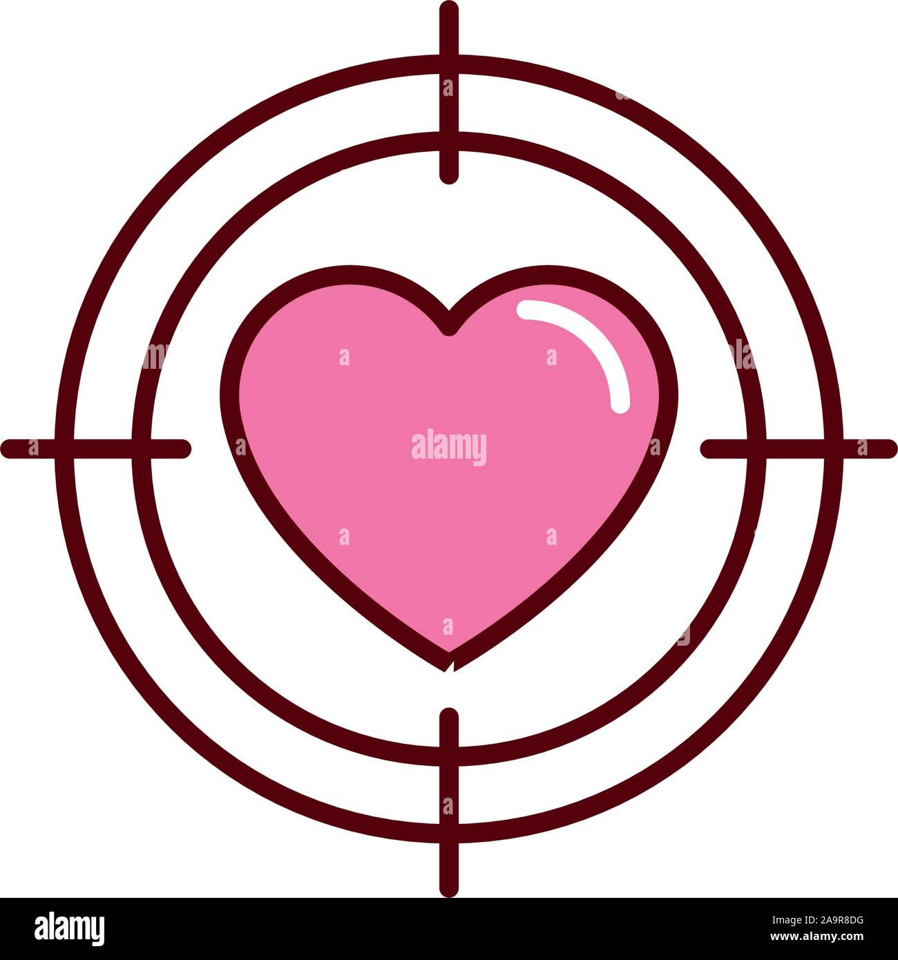 heart focus romantic passion love flat line vector illustration Stock Vector Image & Art - Alamy