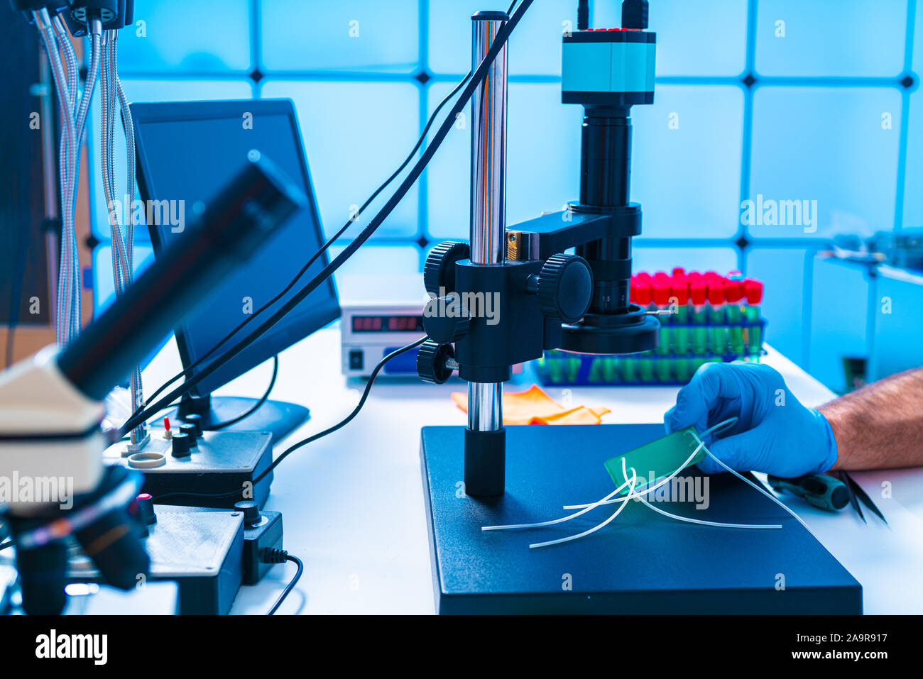 Design development Lab On Chip device in microfluidic lab Stock Photo ...