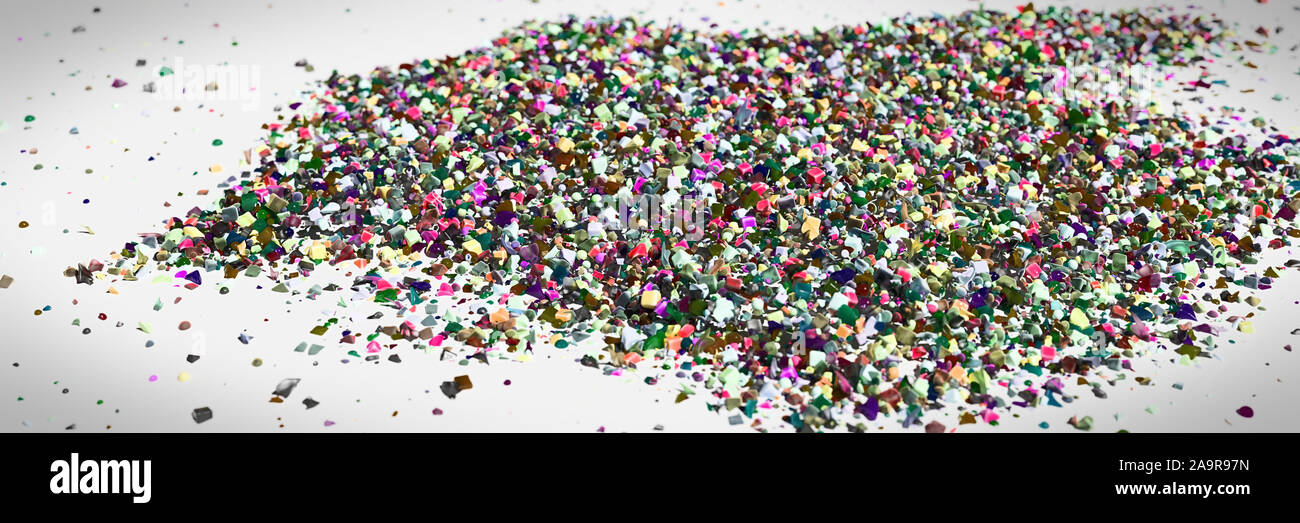 microplastic particle on white background, nurdles pollution Stock ...