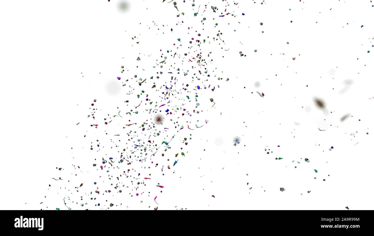 floating microplastic particle, nurdles pollution isolated on white ...