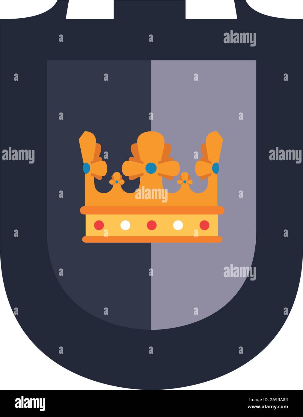 shield crown monarchy insignia antique medieval flat design vector ...