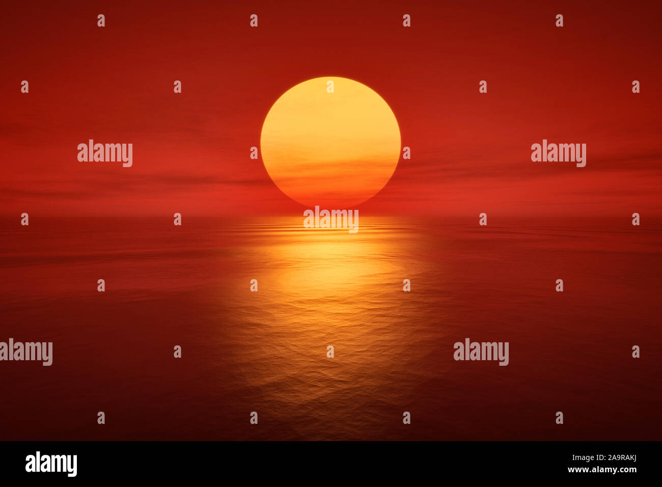 An image of a beautiful sunset over the ocean Stock Photo - Alamy