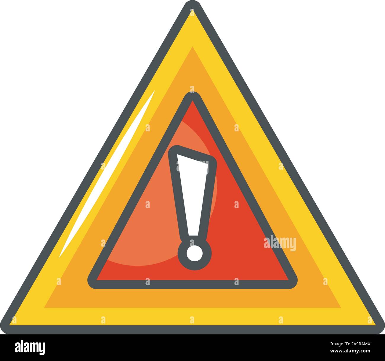 warning alert sign industrial safety fill vector illustration Stock ...