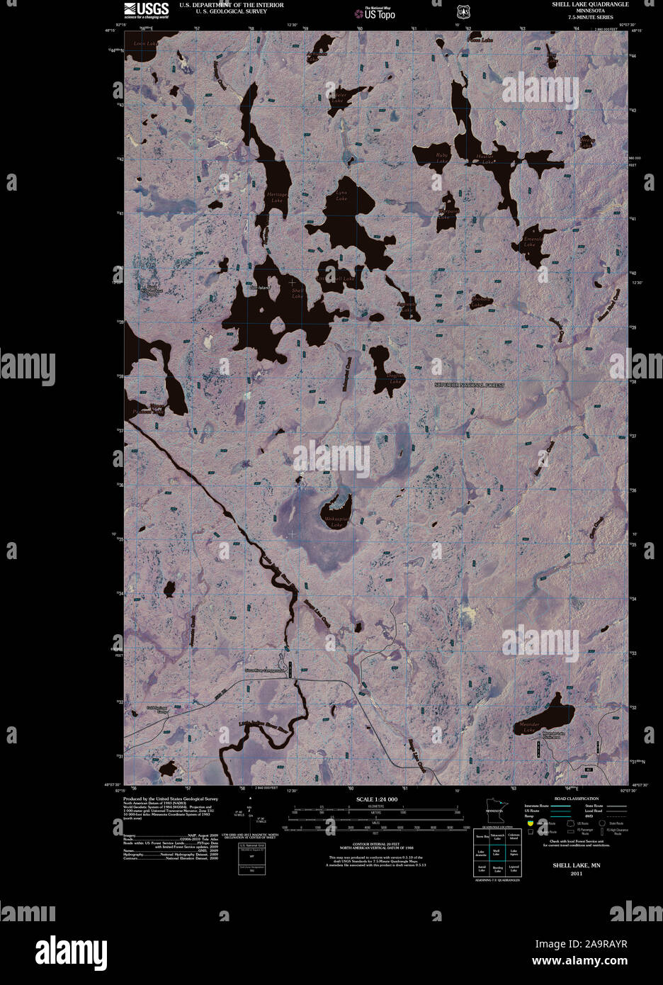 Map of shell lake hi-res stock photography and images - Alamy