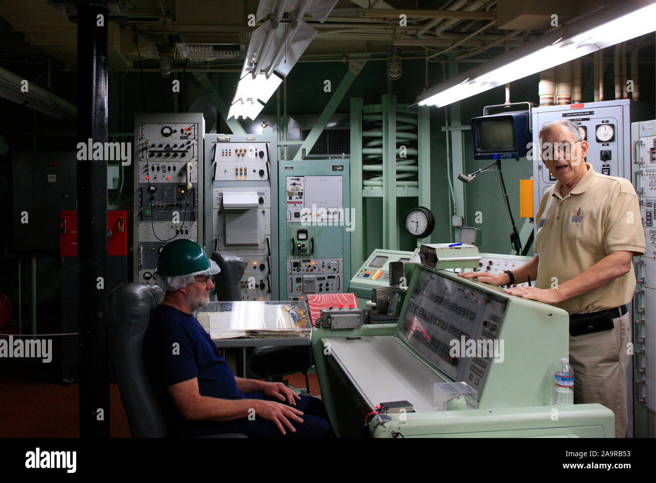Guided tour nside the launch center of a Titan II ICBM underground silo ...