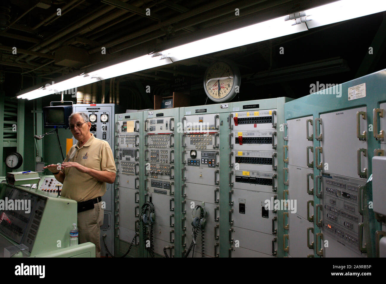 Guided tour nside the launch center of a Titan II ICBM underground silo ...