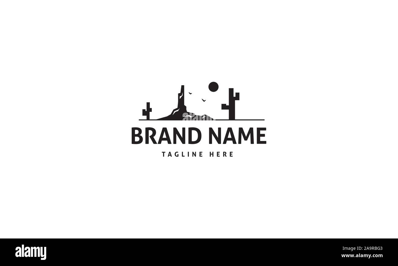 Vector logo on which an abstract image of a desert landscape Stock ...