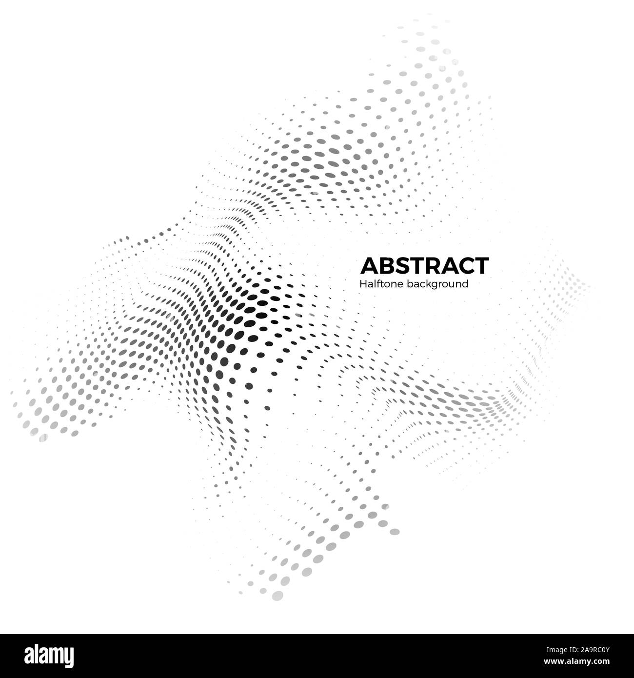 Abstract halftone background with dynamic waves. Halftone design ...