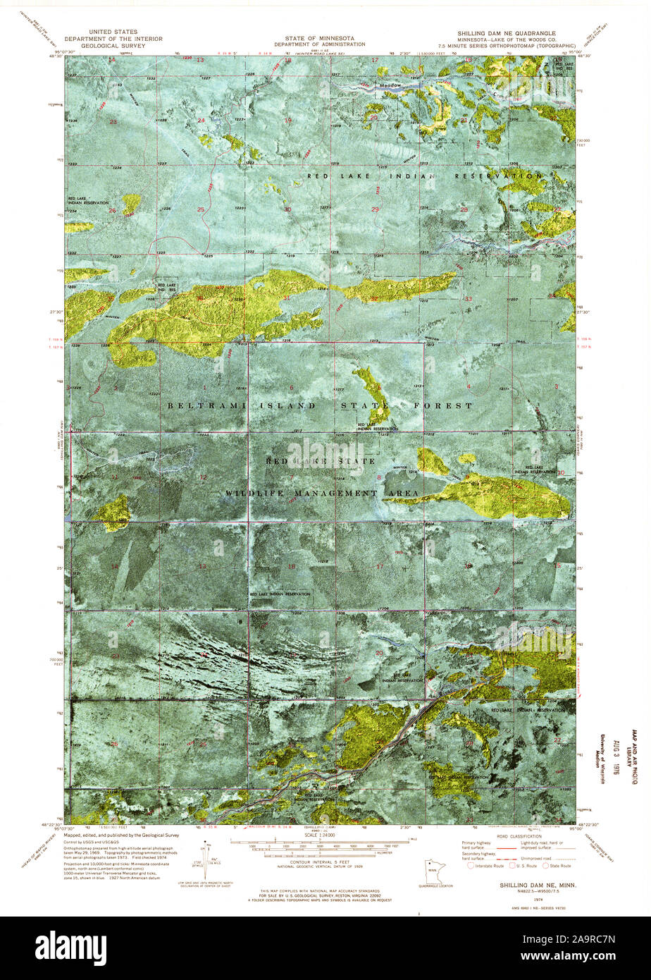 USGS TOPO Map MInnesota MN Shilling Dam NE 505799 1974 24000 ...