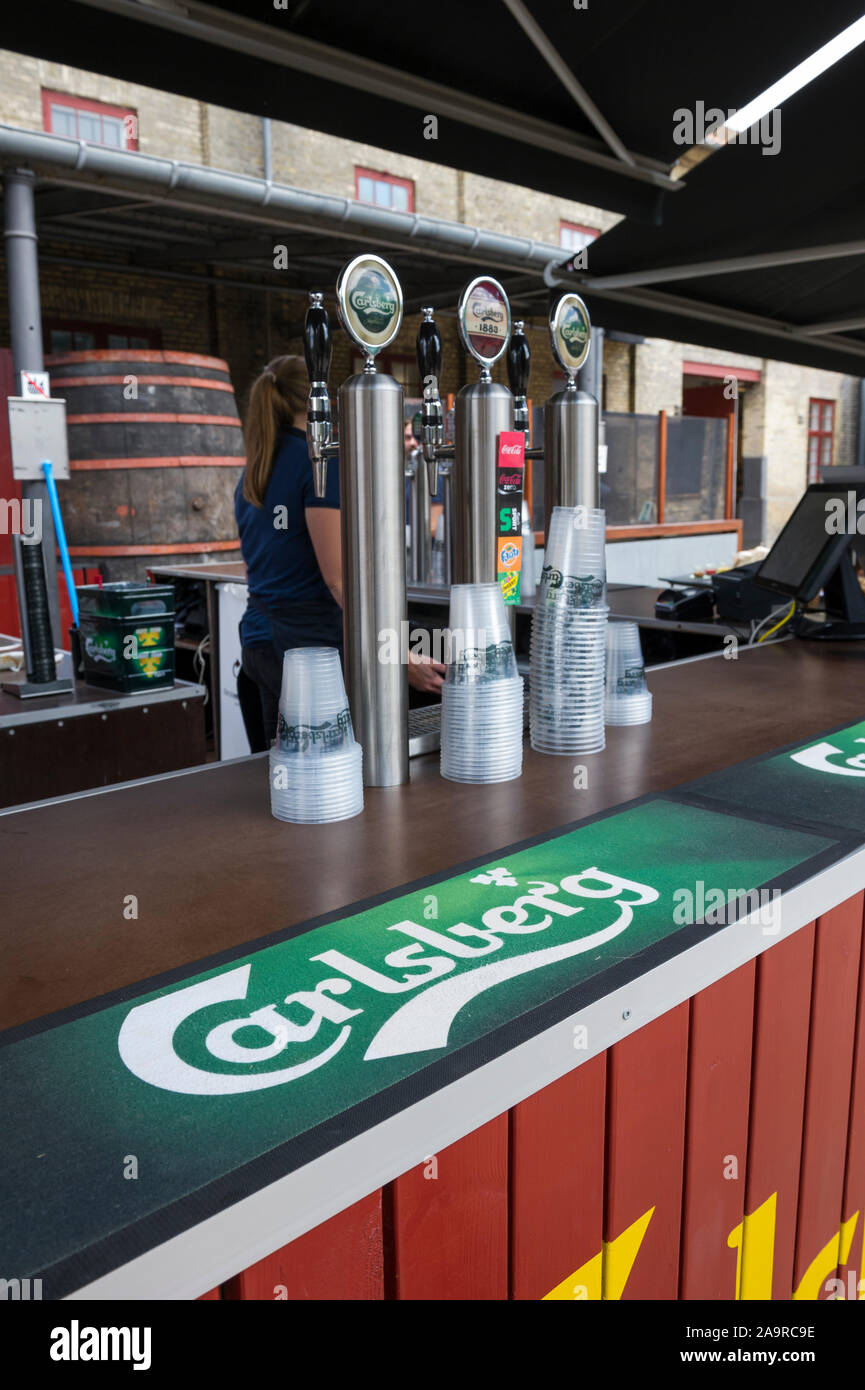 Beer pumps at the Carlsberg Brewery, Copenhagen, Denmark Stock Photo ...