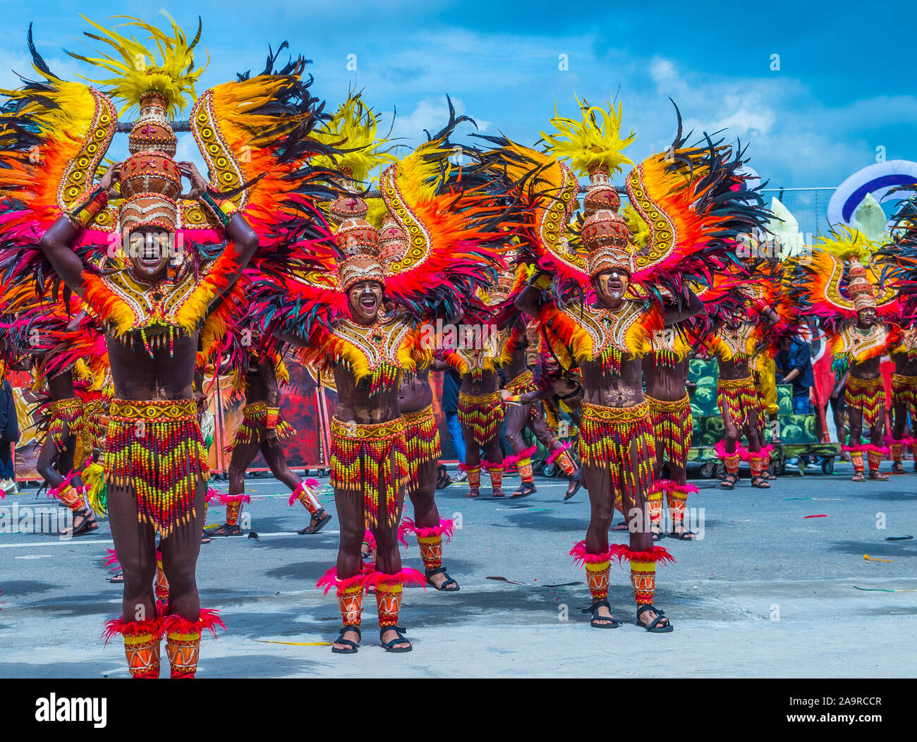 Participants in the Dinagyang Festival in Iloilo Philippines Stock ...