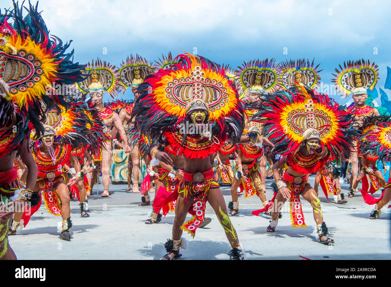 Participants in the Dinagyang Festival in Iloilo Philippines Stock ...