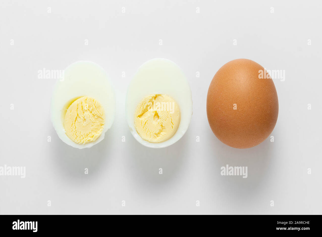 Boiled egg isolated on white background, top view Stock Photo - Alamy