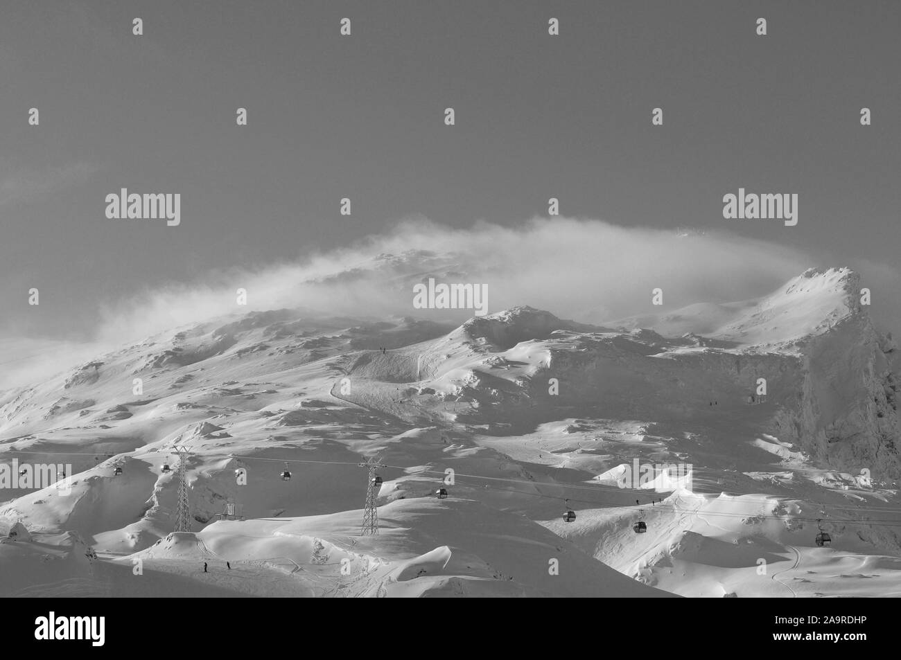 Panoramic swiss alps mountain view from Weissfluhjoch above the famous ...